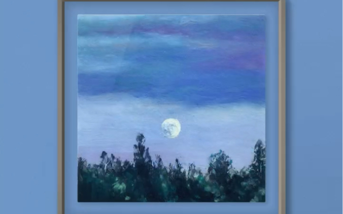 油画棒|月下森林视频教程