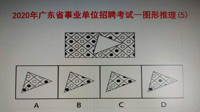 2020年广东省事业单位考试,图形推理5,找到相似性图形元素代入