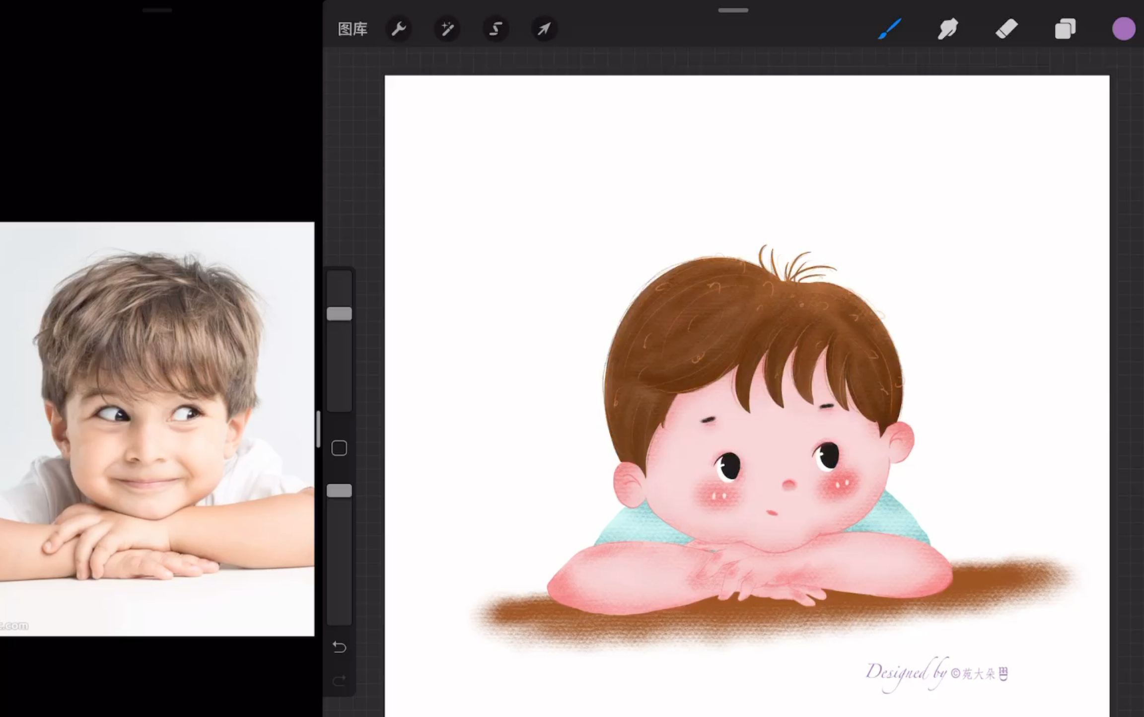 Procreate手绘教程,从线稿到上色,手把手教你画人物小插画