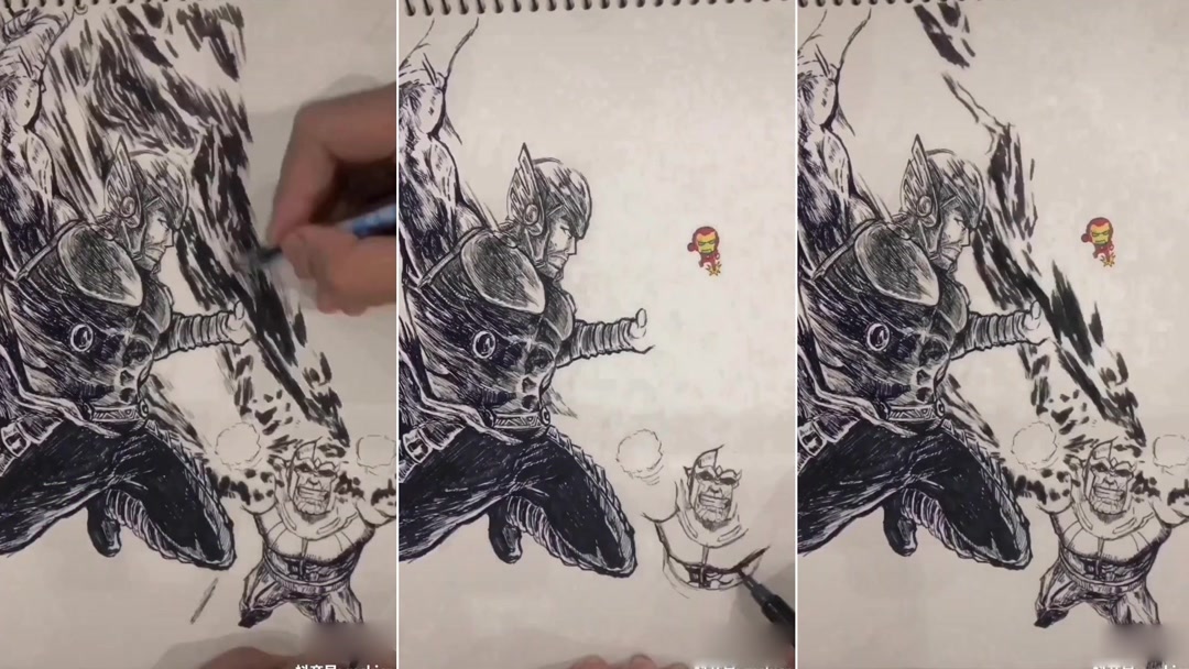 今天就教大家画钢铁侠吧#简单的画画教学 #爱你三千遍 @超人手绘 @...