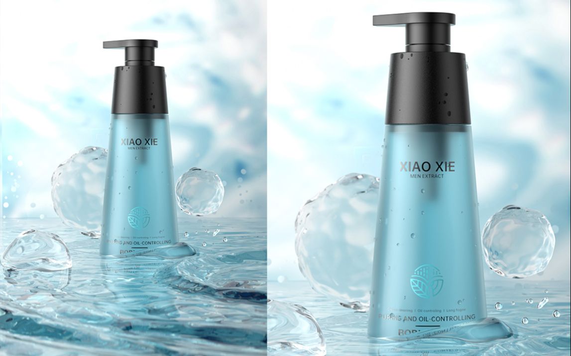 从打光到场景交互渐进学习,磨砂玻璃化妆品C4D建模OC渲染,水波纹...