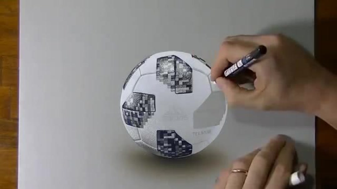 跃然于纸上 2018国际足联世界杯-足球 3D绘画艺术