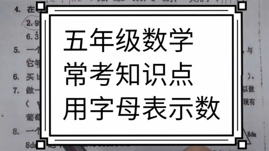 五年级数学上册 常考知识点 用字母表示数量关系