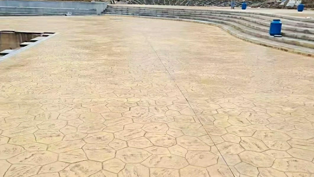 压模地坪(日晨)混凝土压模地坪施工流程效果视频