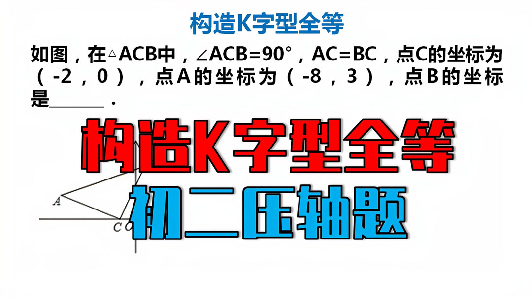 1、八上数学,直角坐标轴中,构造K字型全等,经典压轴