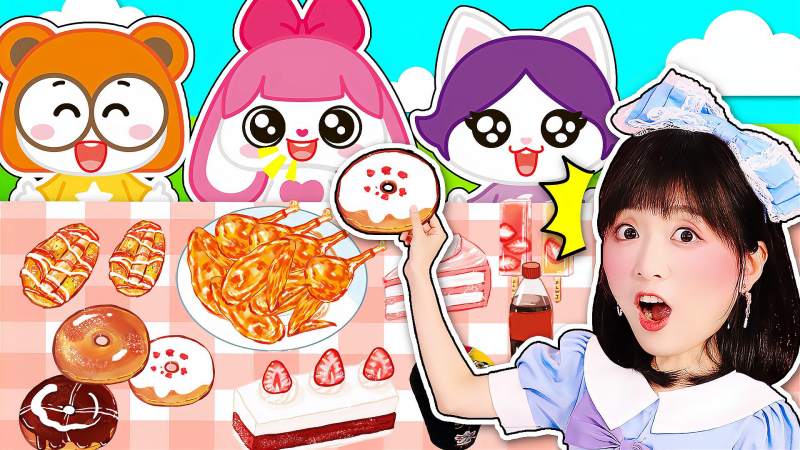 【美术手工】定格动画之儿童节美食购物挑战!