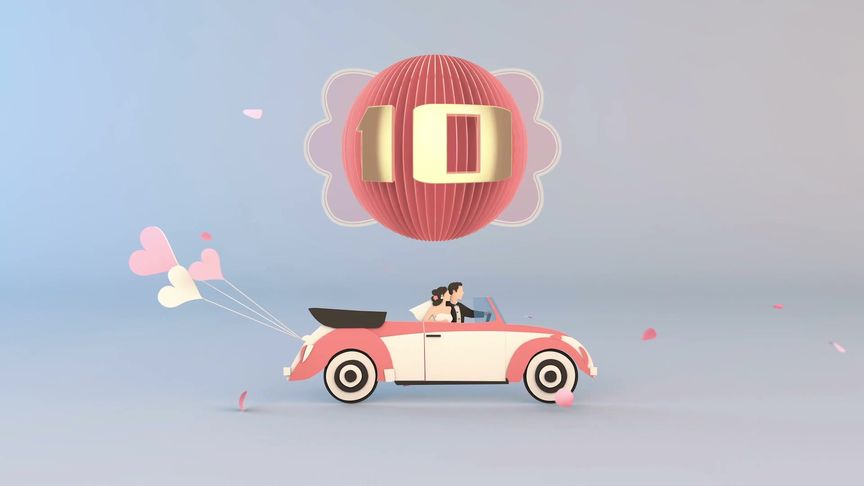 婚礼开场倒计时10秒动画 高清视频素材#倒计时 #10秒倒计时