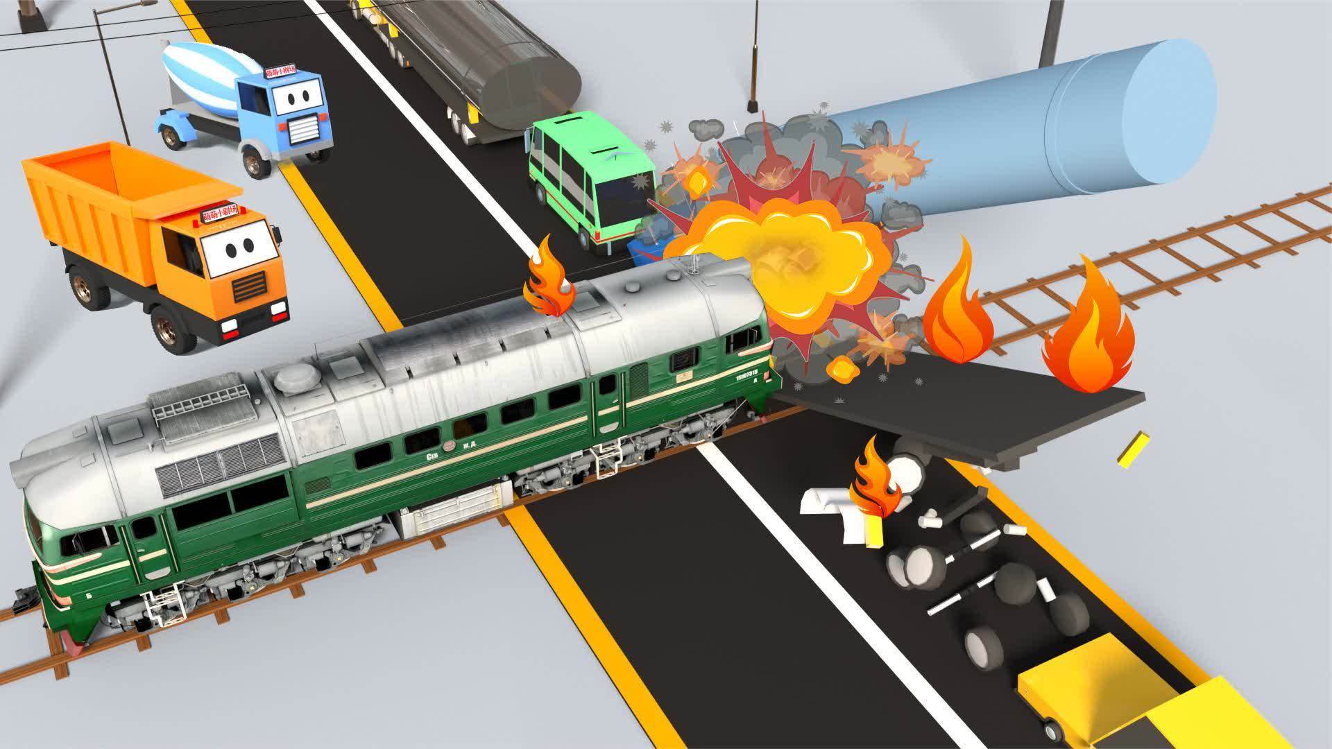 益智:挖掘机和工程车修建新的交通信号灯,儿童工程车动画片