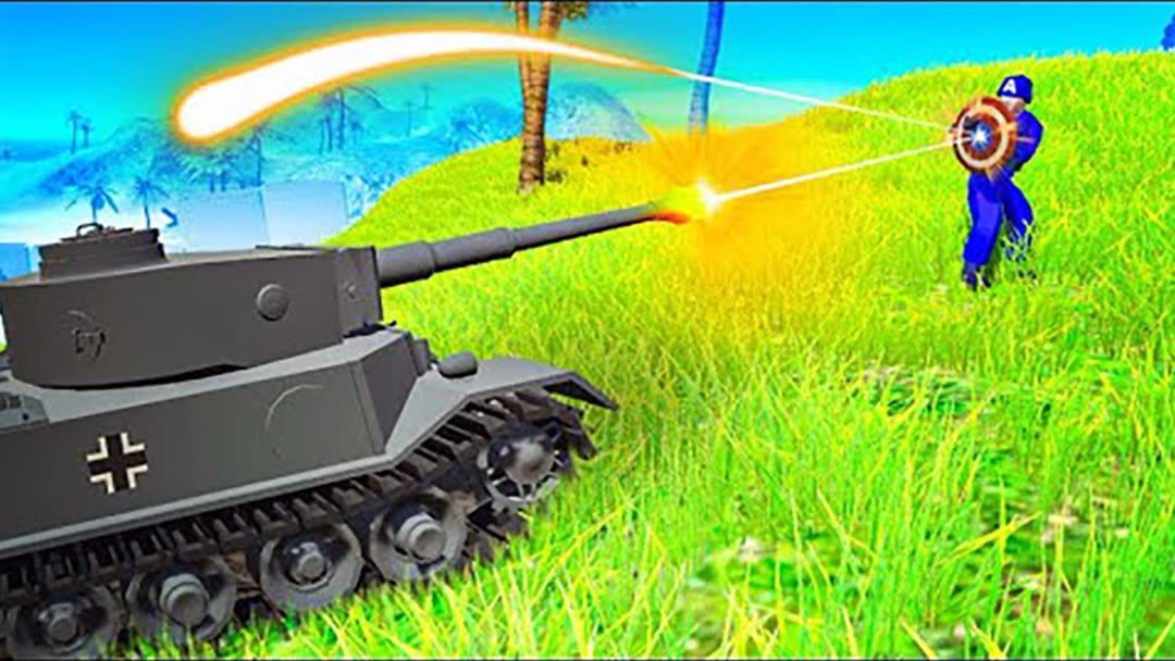 战地模拟器!复仇者联盟美国队长!神奇盾牌掀翻坦克?