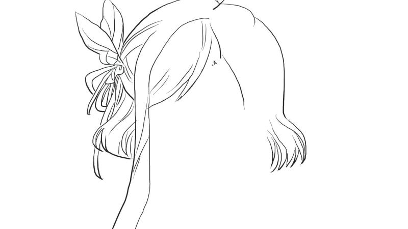 漂亮美丽的卡通女孩动漫简笔画