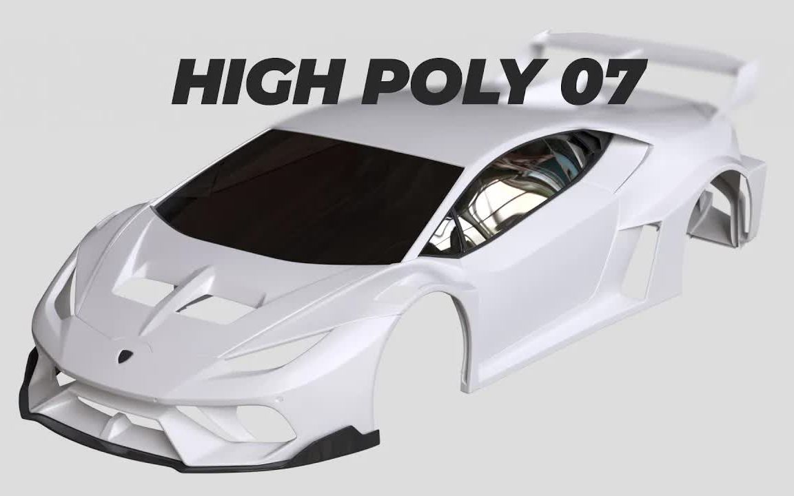 C4D S26 兰博基尼跑车建模 Modeling 从零讲起的建模教程(7)高模制作