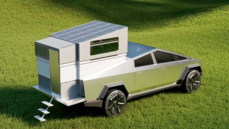特斯拉皮卡加上它秒变房车,太阳能供电,配套齐全!