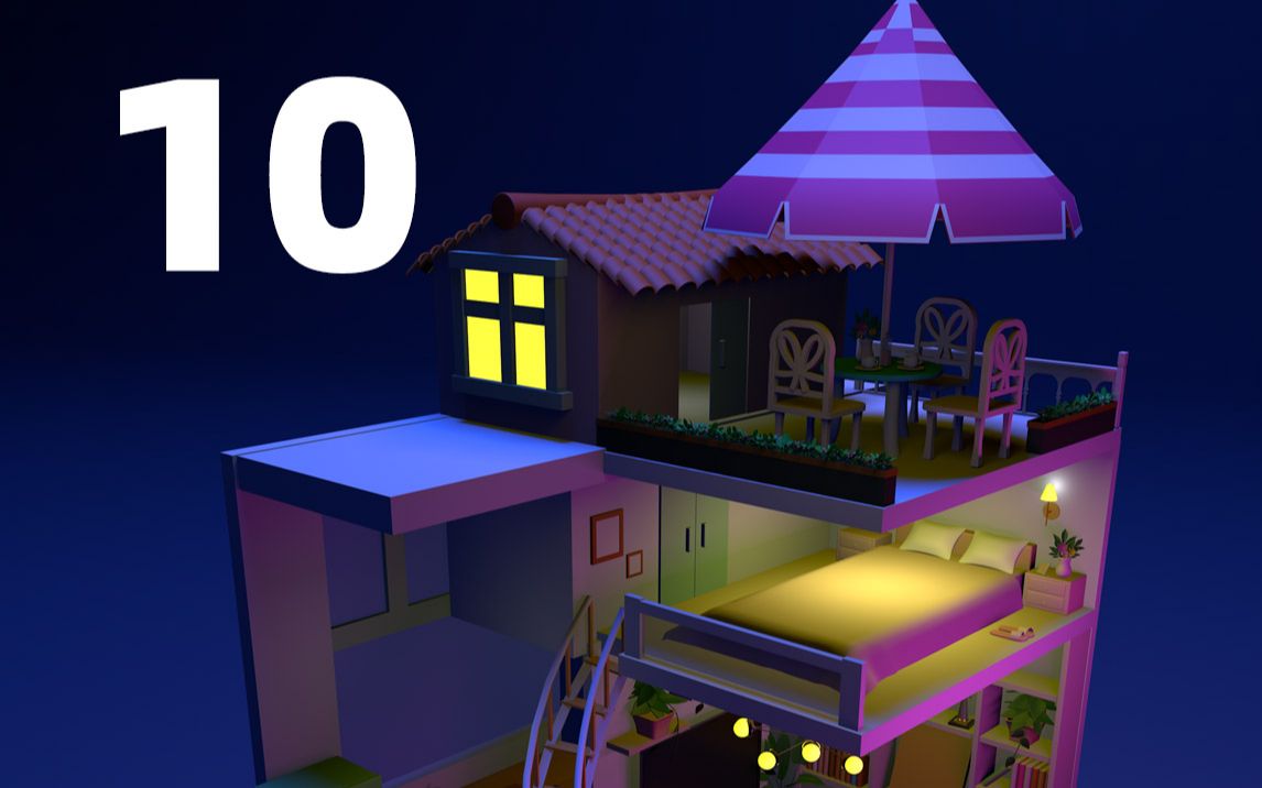 ...背景3d插画之我的小屋-聊天面板背景条和预览图制作等切图输出-10