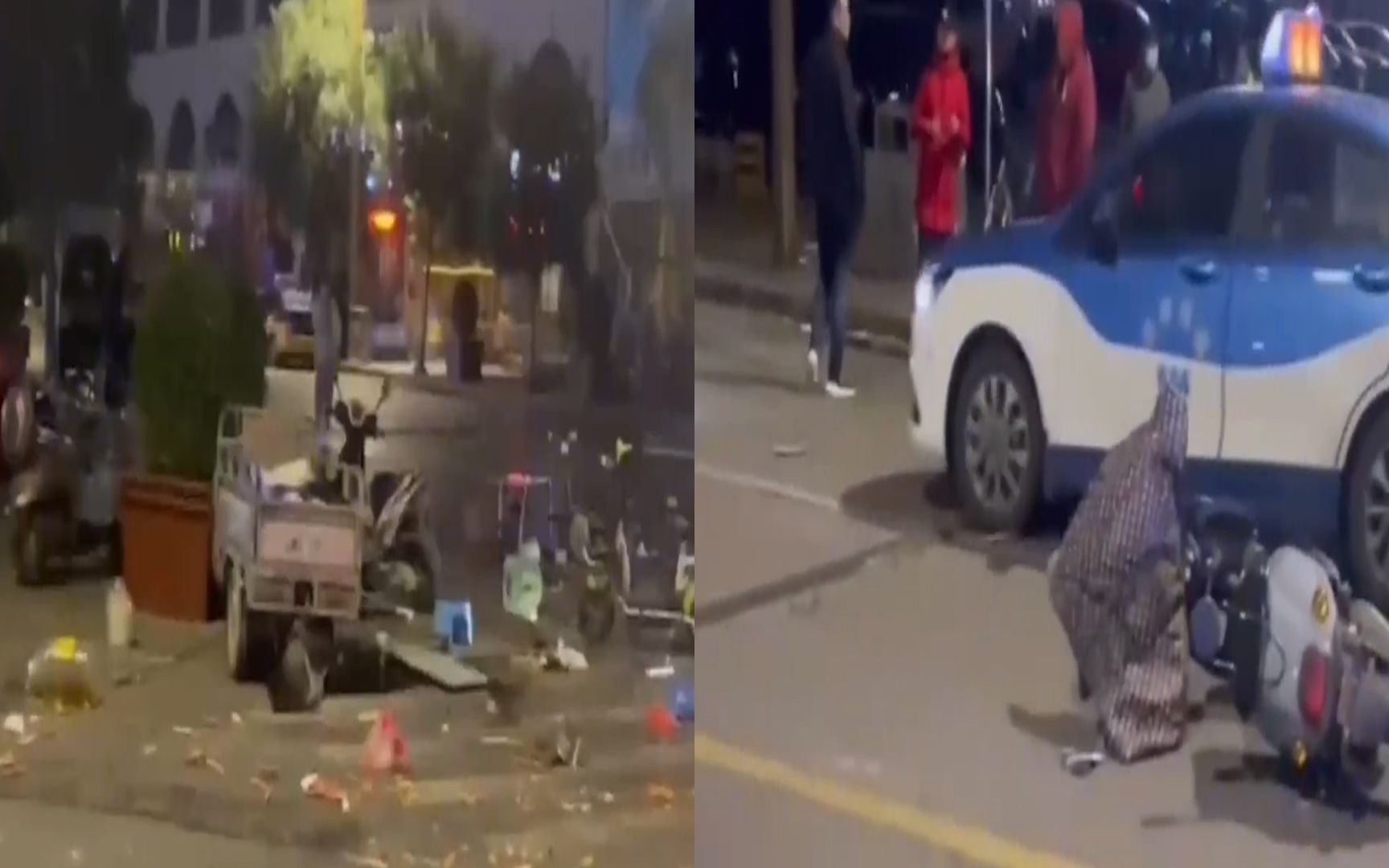 又是酒驾?河北一轿车冲进夜市撞翻多摊,夜市摊主欲哭无泪!