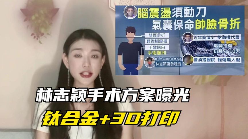 林志颖手术方案出炉!需要用到钛合金支架以及3D打印骨骼