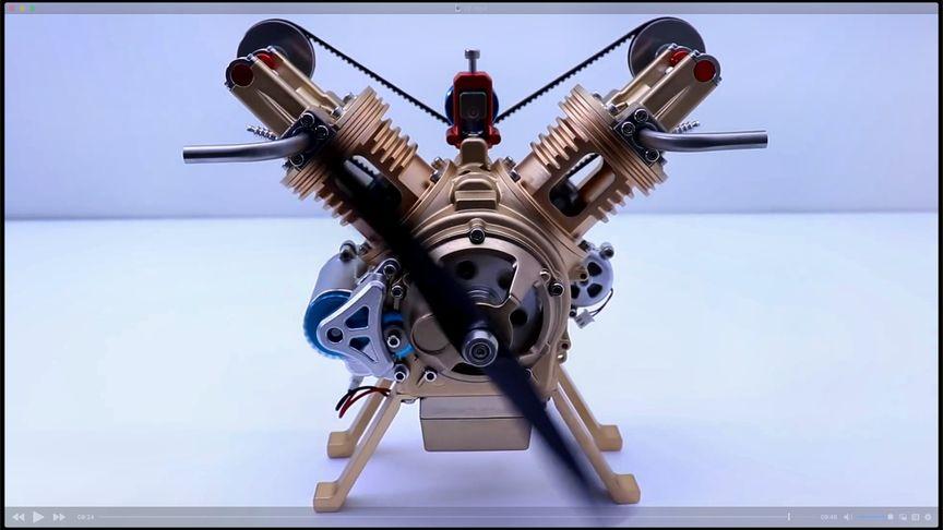 小型V2发动机模型组装过程