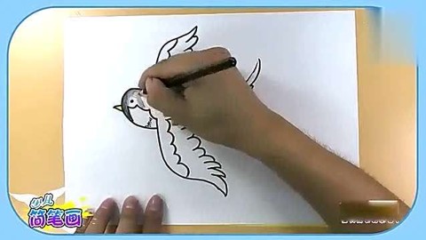 宝宝绘画启蒙简笔画学习之《小燕子》