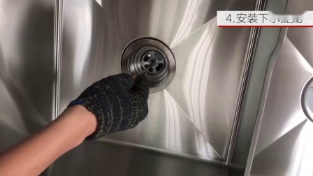 美仕杰手工双槽下水软管安装_高清