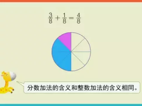 5下-6-同分母分数加、减法的含义及计算方法微课视频