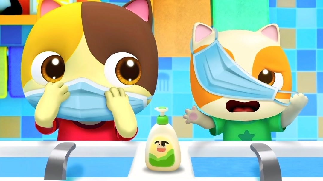 货货动画!知道戴口罩的步骤吗?最新学颜色儿歌童谣