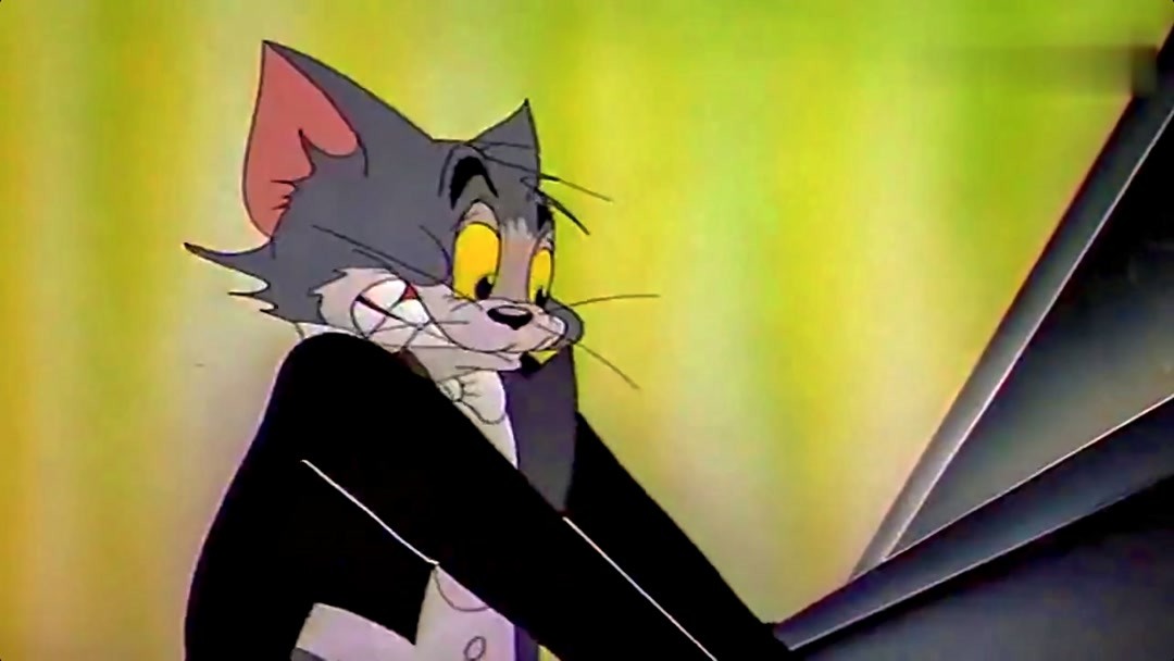 猫和老鼠:汤姆弹钢琴真拼命,累的衣服都穿成毛边的,狂野摇滚风