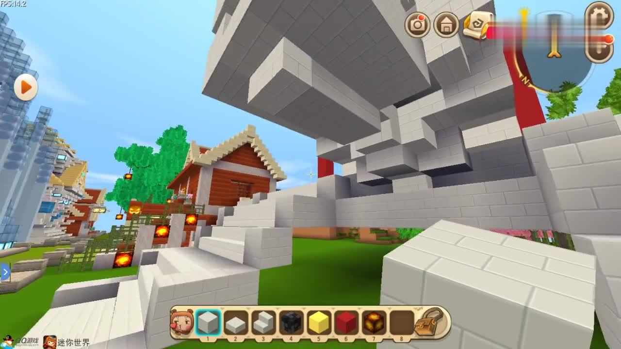 阿菜迷你世界建筑教学 古风府邸建筑教学第三期喷泉制作