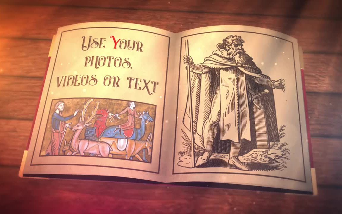 AE模板-古老书籍翻页特效视频模板书籍制作视频模板