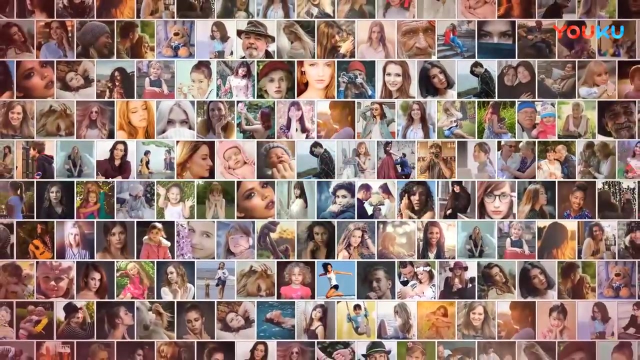 密集马赛克方格图像拼合成优雅图片墙AE模板