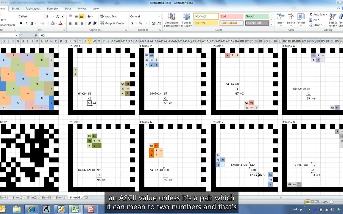 一步一步徒手解密DM矩阵二维码内容英文字幕