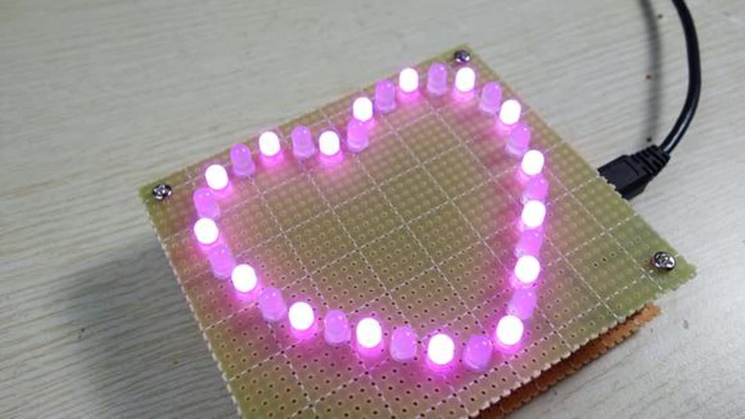 来自理科生的浪漫,用51单片机制作心形流水灯