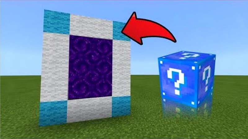 我的世界传送门教程:教大家传送到蓝色幸运方块的世界