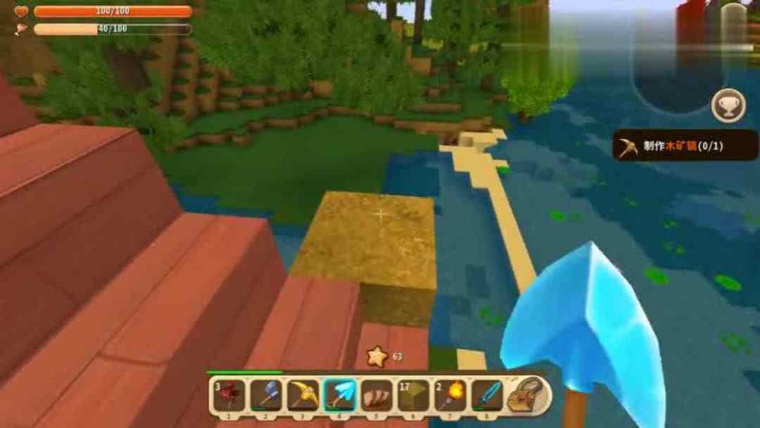 迷你世界生存记在小木屋顶种树,为小燕子建造新家