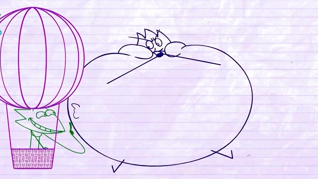 铅笔人动画:吹泡泡变成大气球