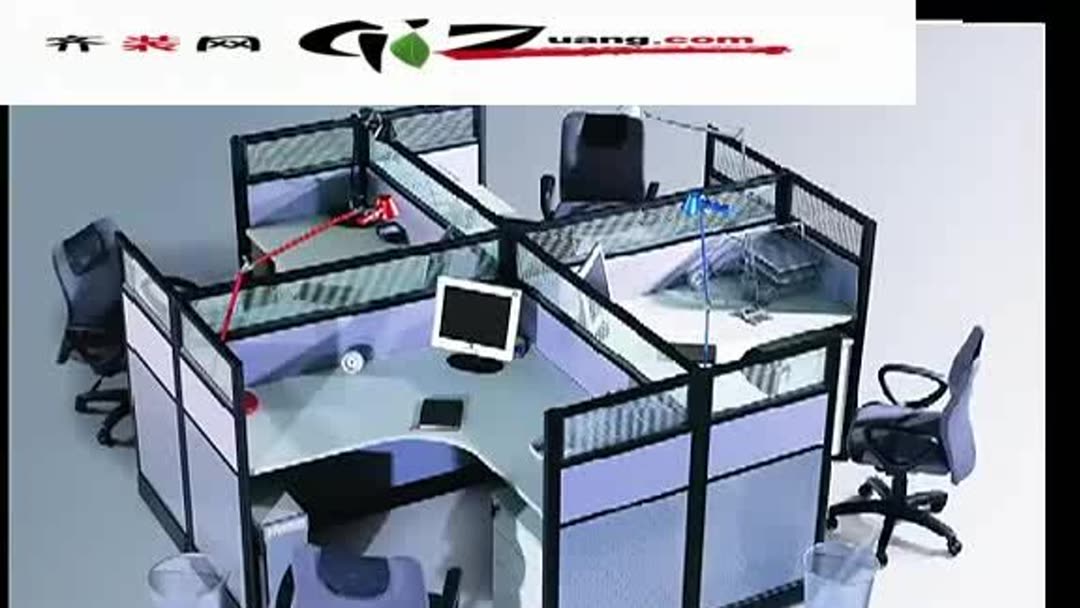 50平米办公室屏风隔断效果图