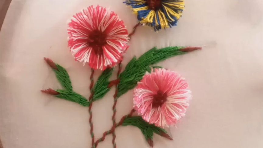 刺绣花儿的手工教程,详细简单易懂,成品非常漂亮好看