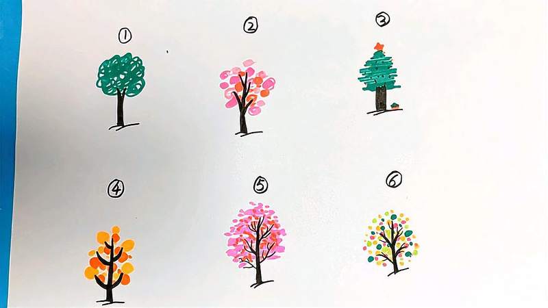 不同年级画的树,创意简笔画,大树简笔画,儿童画,少儿创意美术