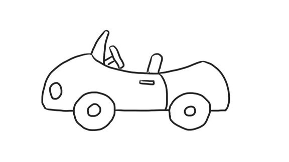 简单易学的敞篷跑车幼儿亲子简笔画 宝宝轻松学画画