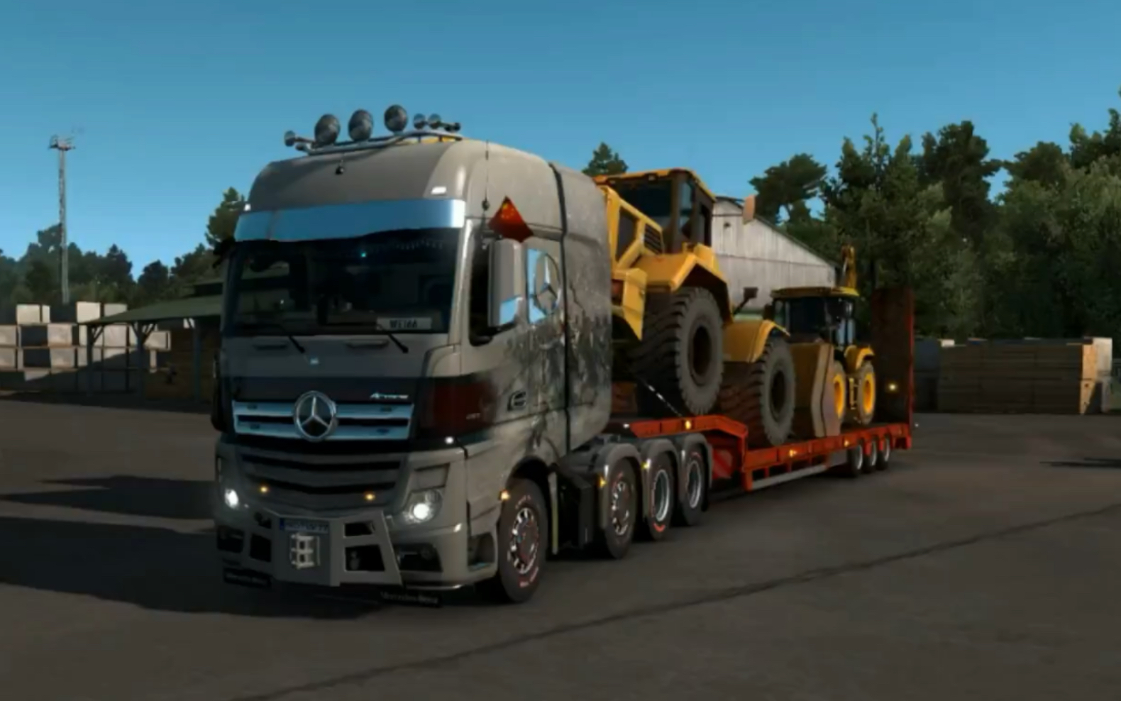 欧洲卡车模拟2奔驰日常工作,学习手动档和增加倒车难度操作,给咱湖北...