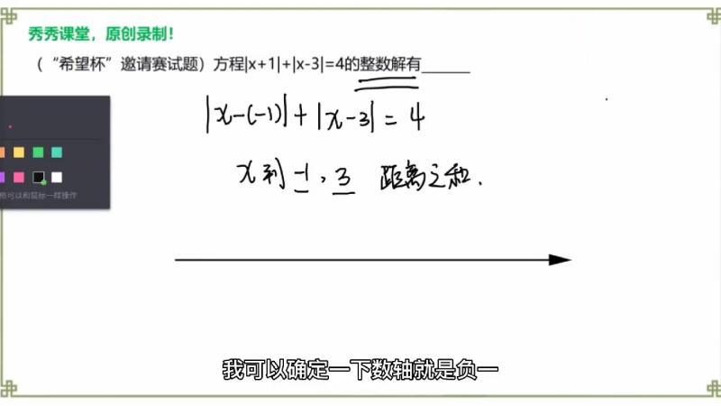 “希望杯”试题:方程|x+1|+|x-3|=4的整数解?关键在绝对值!