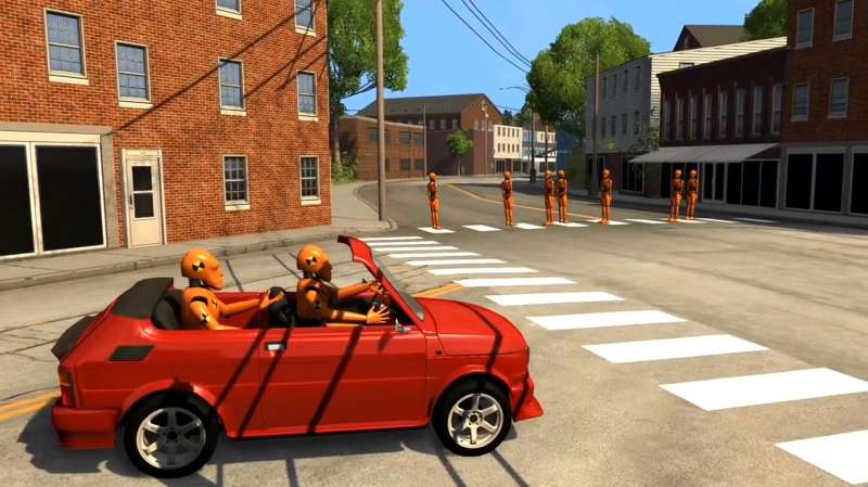 BeamNG:汽车公路碰撞测试假人,模拟真实车祸