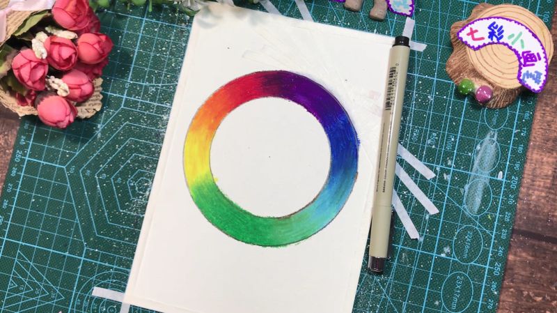 油画棒怎样渲染,教你画渐变色案例