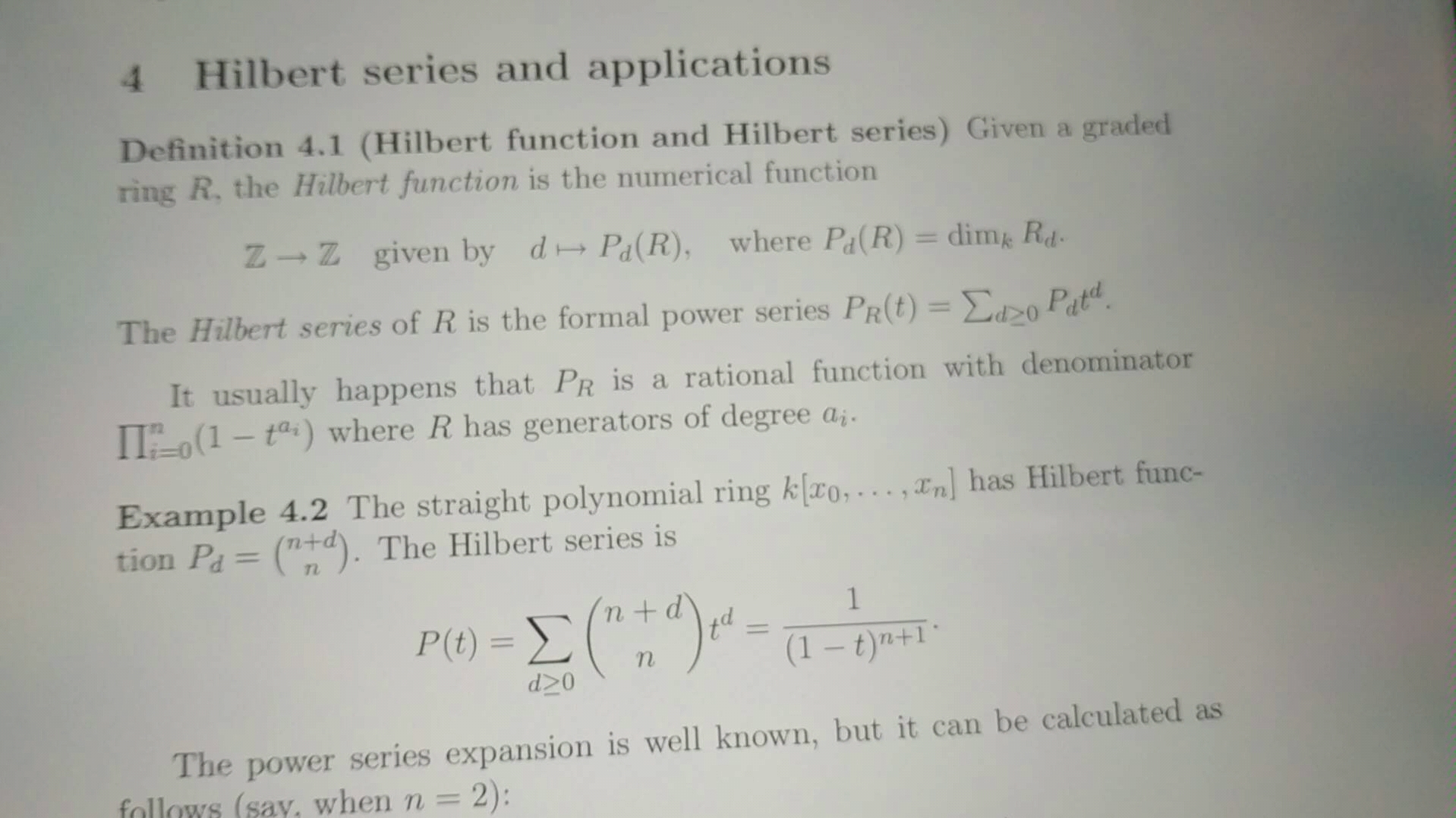 ...的希尔伯特多项式,reid提供的入门版和分次时的公式,交换代数代数几何
