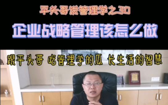 平头哥说管理学(30)企业战略管理该怎么做
