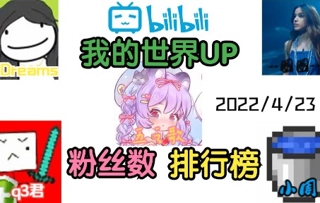 B站 我的世界UP主 粉丝量排行榜 TOP10