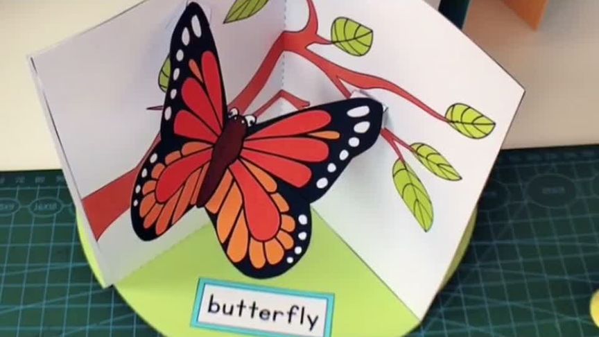 立体书 立体卡片的做法 E1从毛毛虫到蝴蝶 #立体书 #每日亲子陪伴