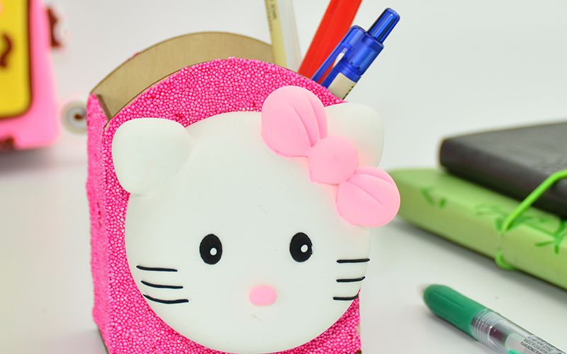 【黏土】超简粘土手工 珍珠泥 超轻粘土手工diy制作教程 我的专属笔筒...