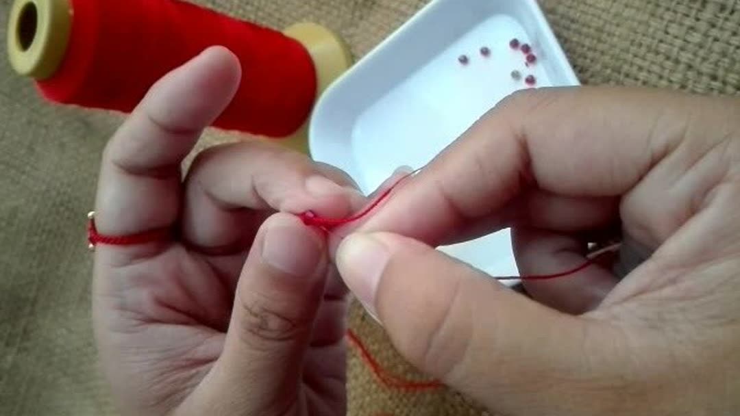 水晶串珠戒指的手工编织方法穿法教法教程教学视频