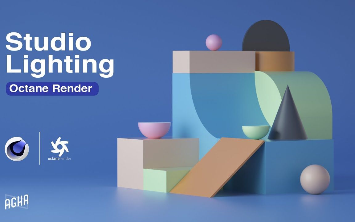 C4D+OC简单几何体组合制作教程