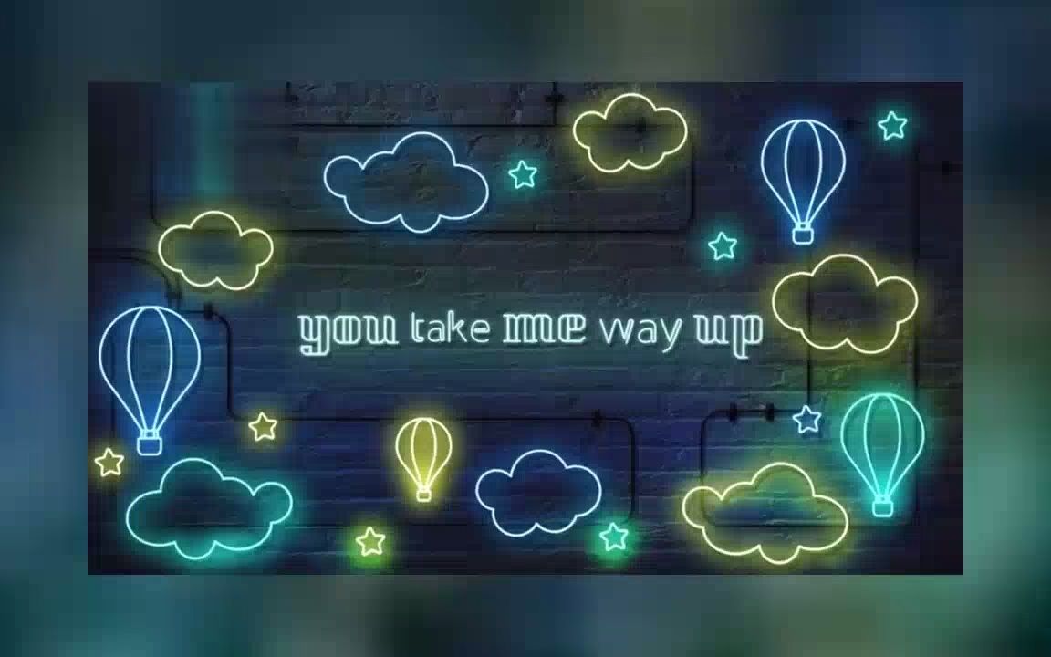 AE模板-创意时尚霓虹发光图形文字歌词模板动画