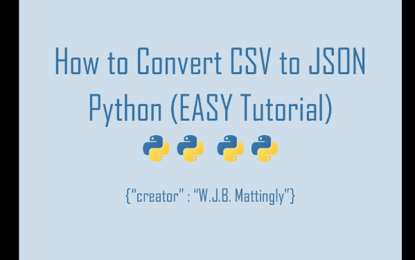 How to Convert CSV to JSON in Python by